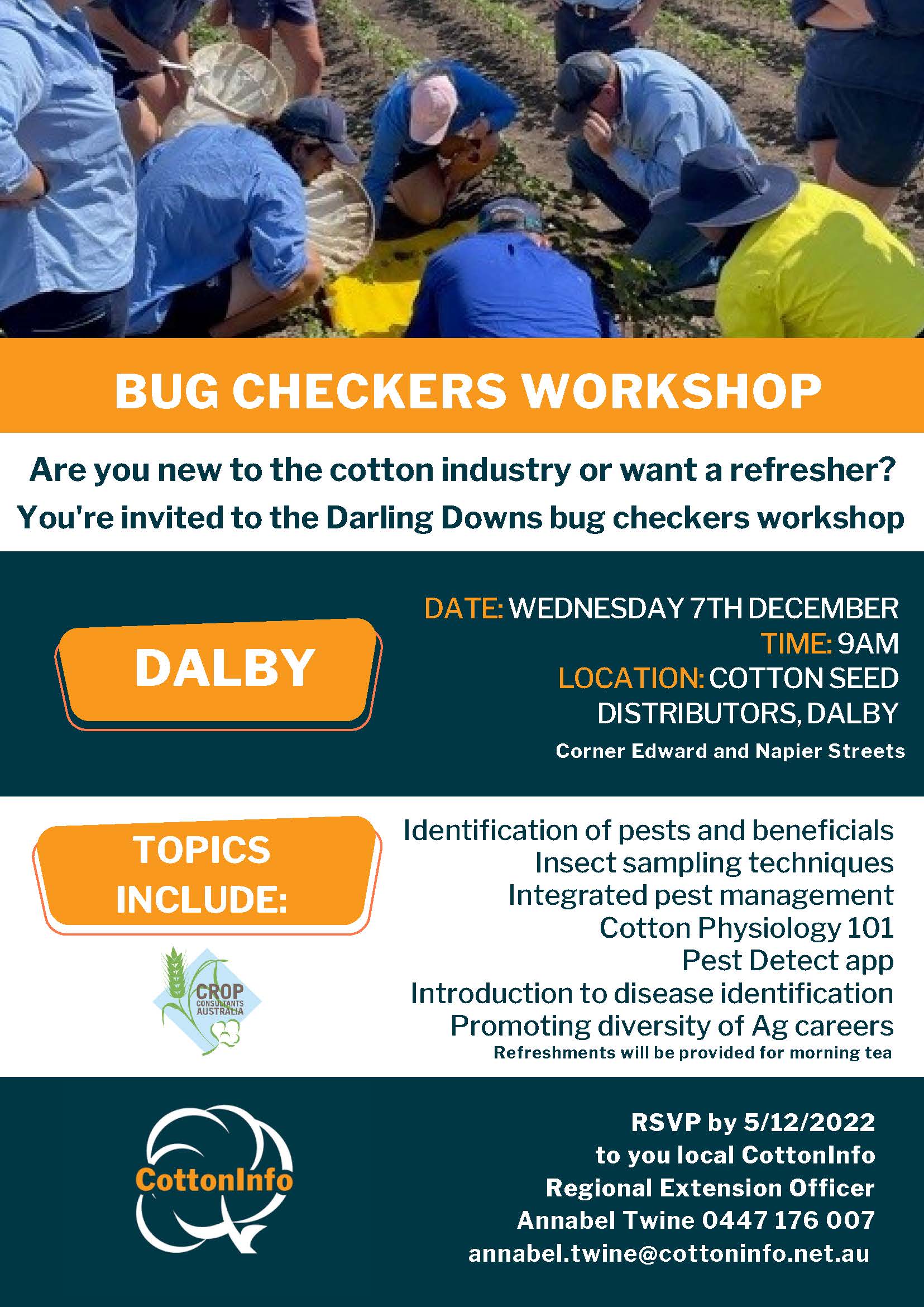 Bug Checkers Workshop; Dalby | CottonInfo
